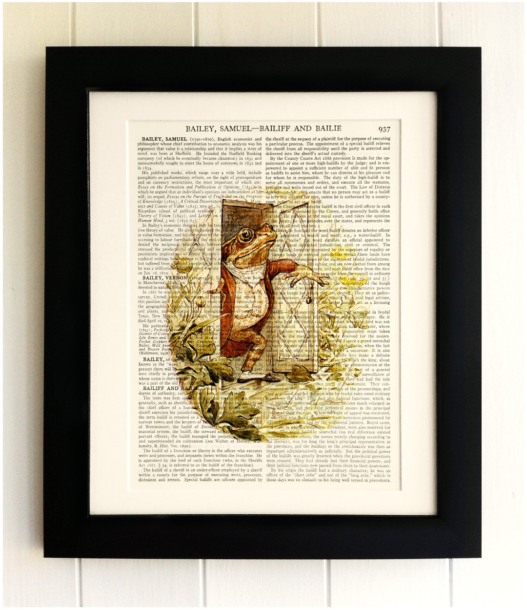 ART PRINT on Old Antique Book Page - Beatrix Potter, Jeremy Fisher ...