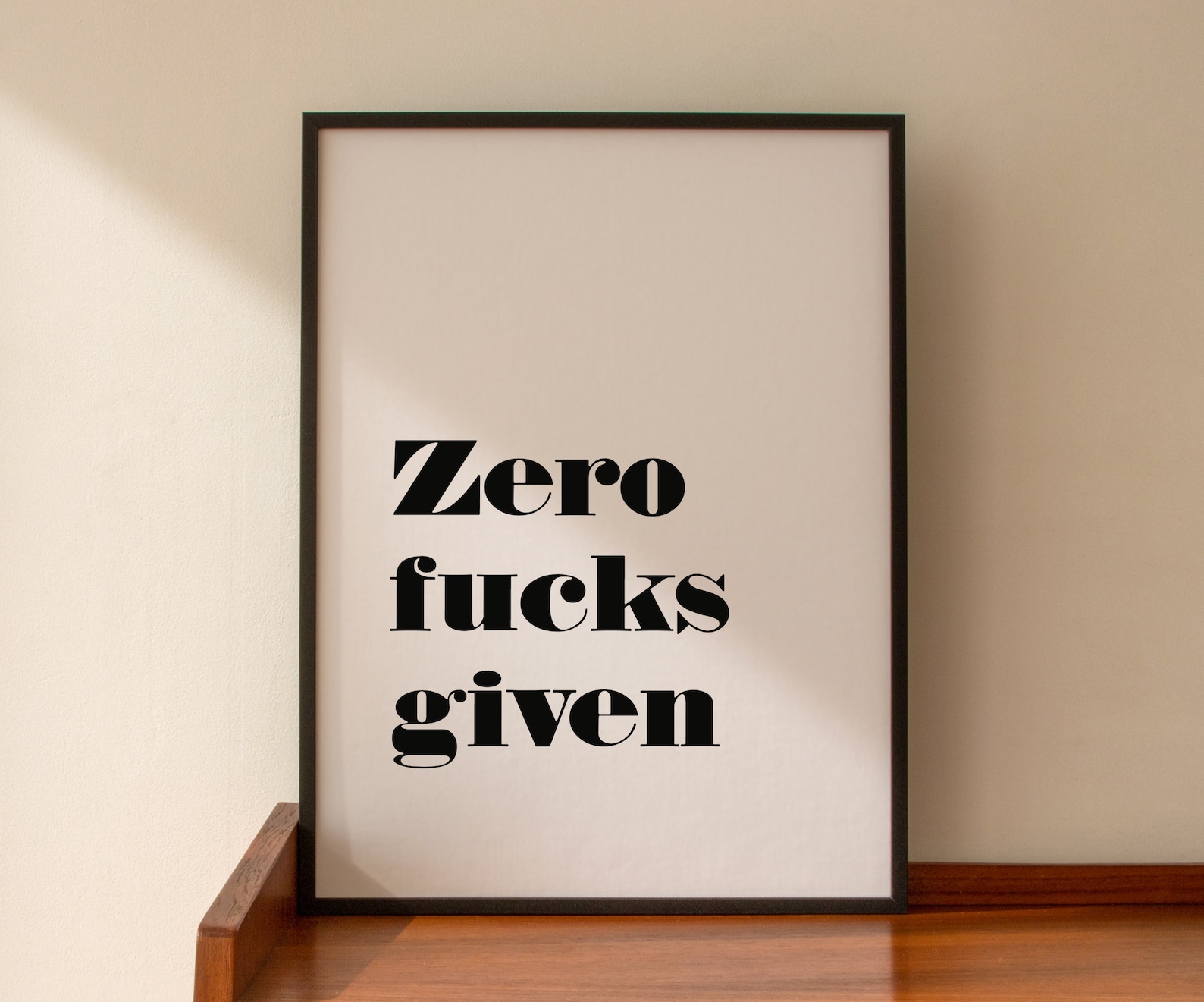 Zero Fucks Given Quote Print Black and White Monochrome A4 - Etsy