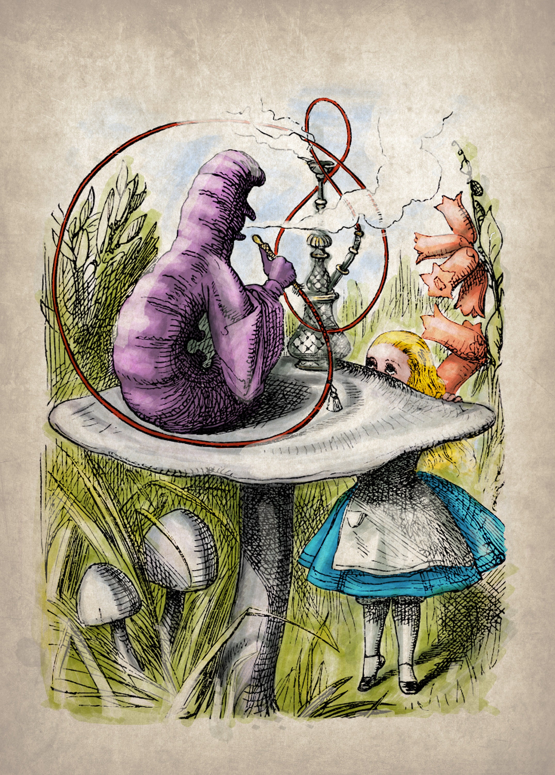 SET OF 4 Alice in Wonderland Vintage Style Prints, 5"x7" *UNFRAMED* Fab ...