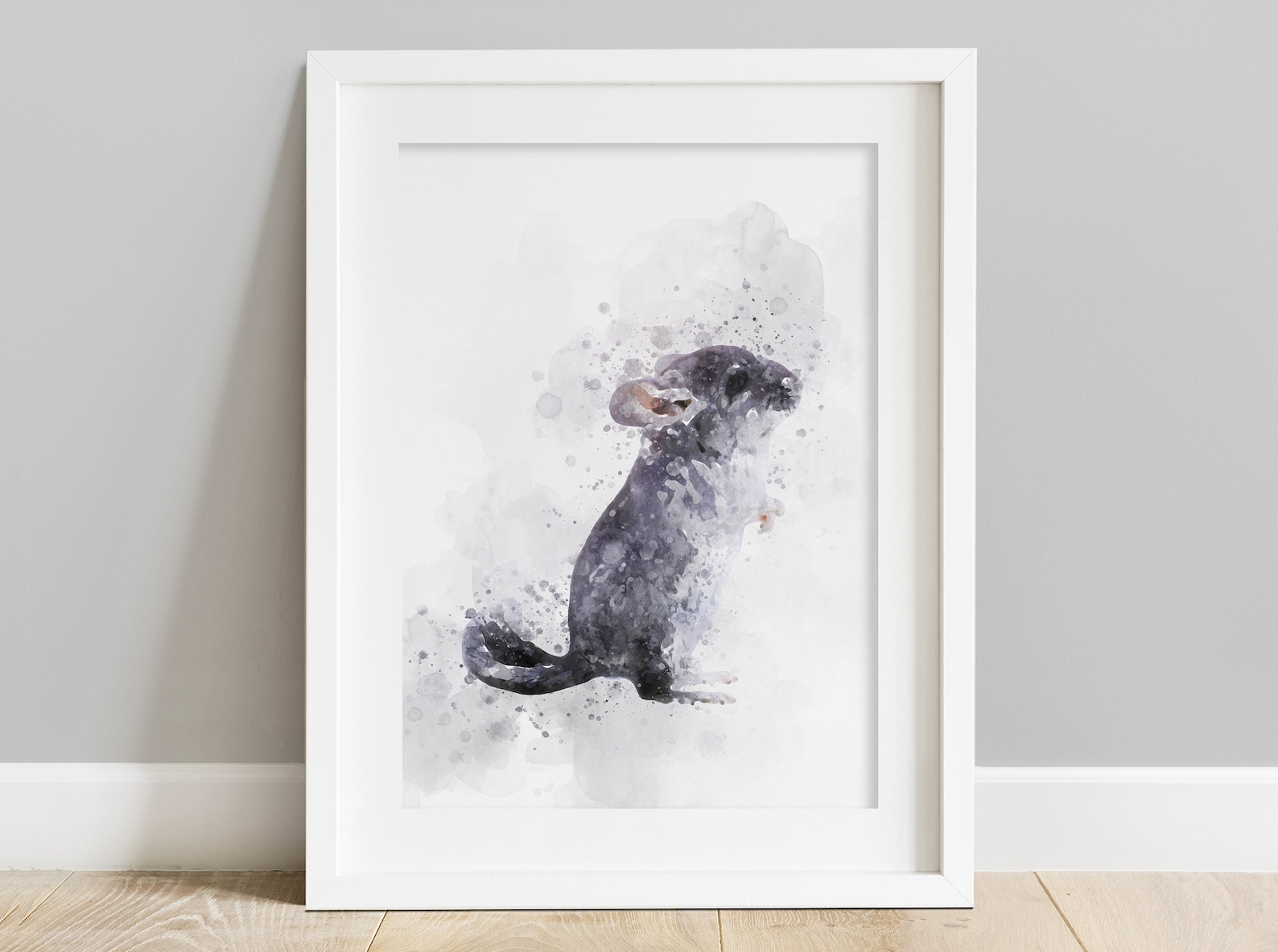 Chinchilla Wall Art, Watercolour Print, Illustration, A4, *UNFRAMED ...