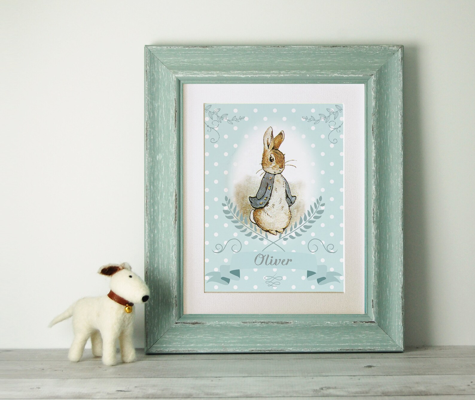 PERSONALISED Peter Rabbit Print, New Baby/birth Nursery Picture Gift ...
