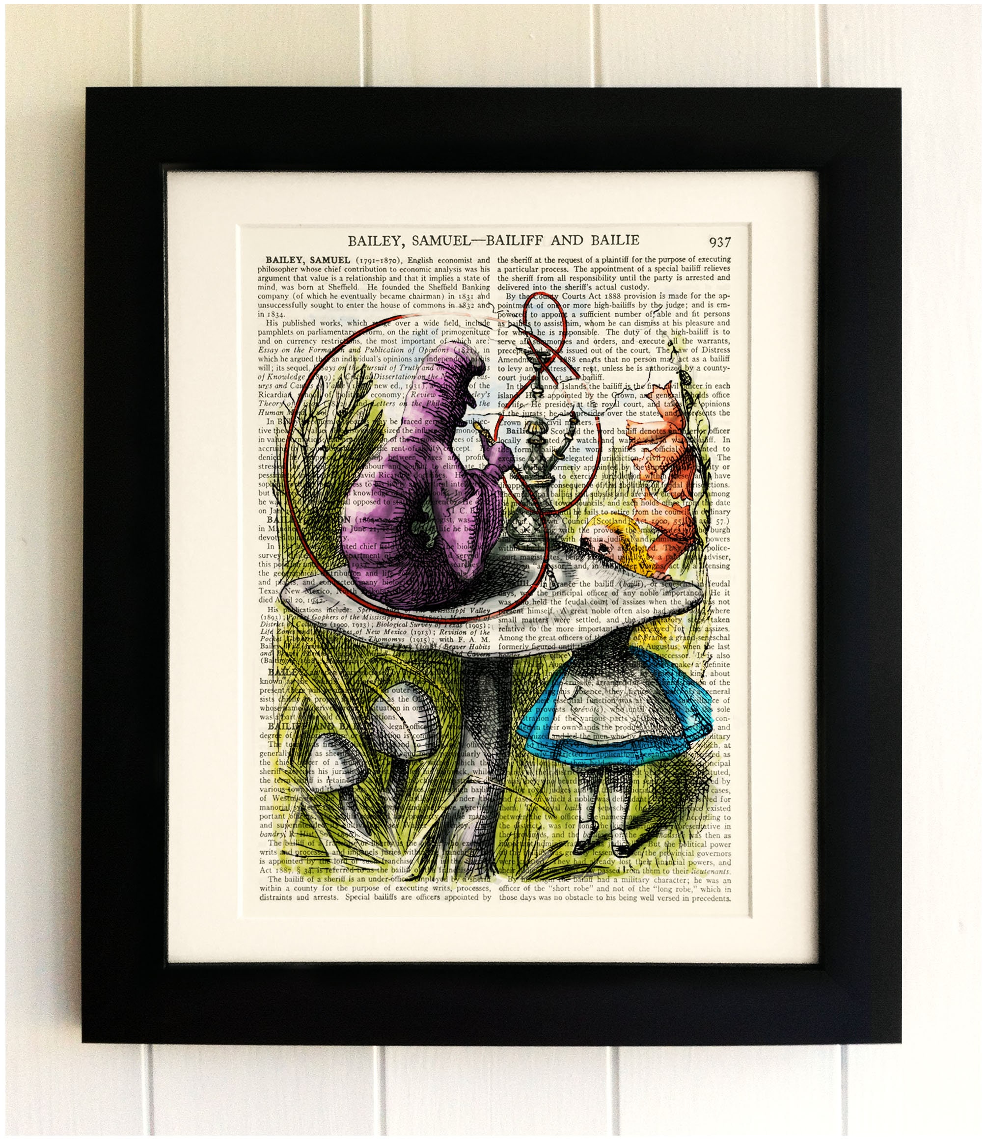 Set of 6 Art Prints on Old Antique Book Page Alice in - Etsy UK