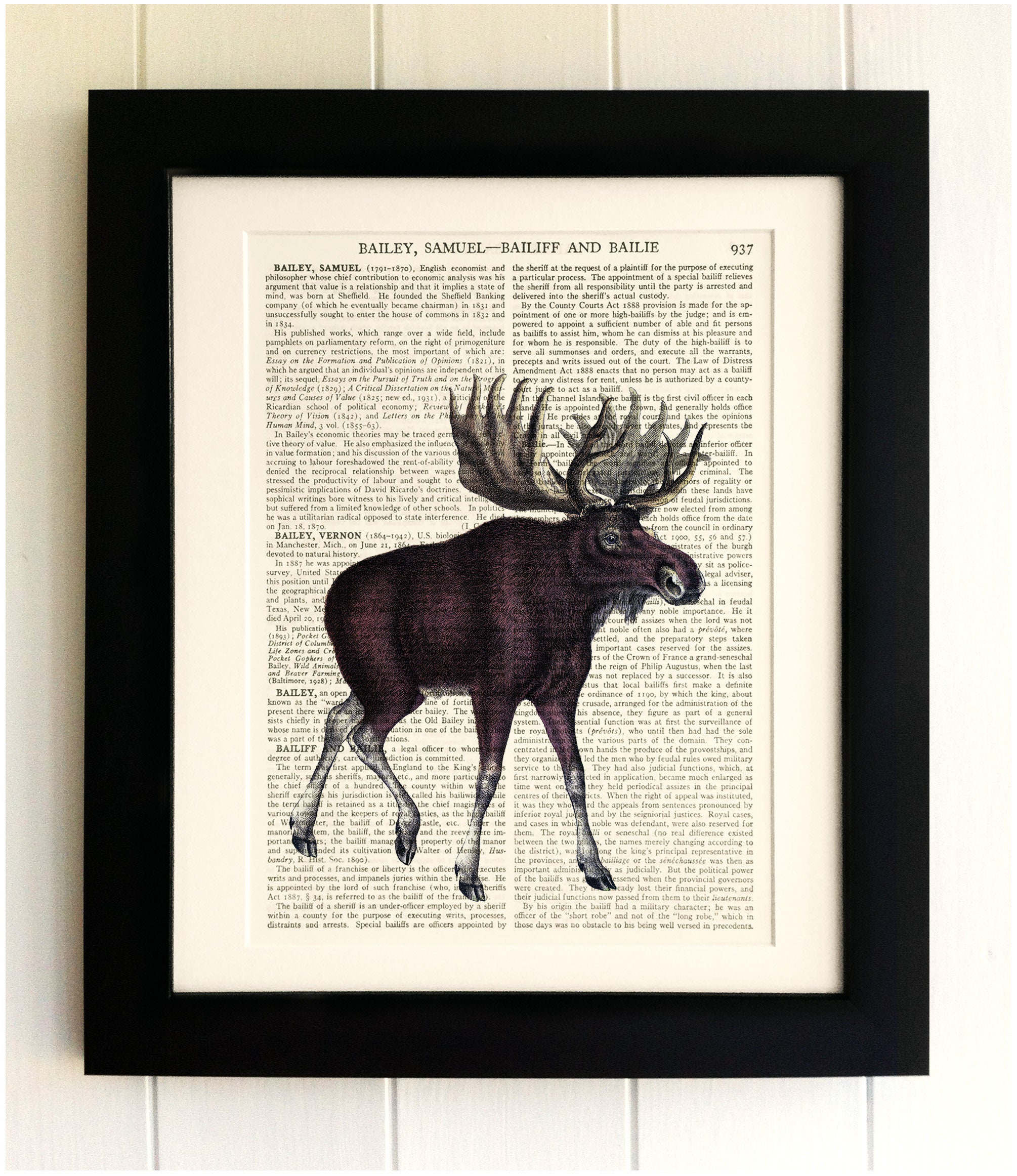 Set of 6 Art Prints on Old Antique Book Page - Deer/stag, Vintage Wall ...