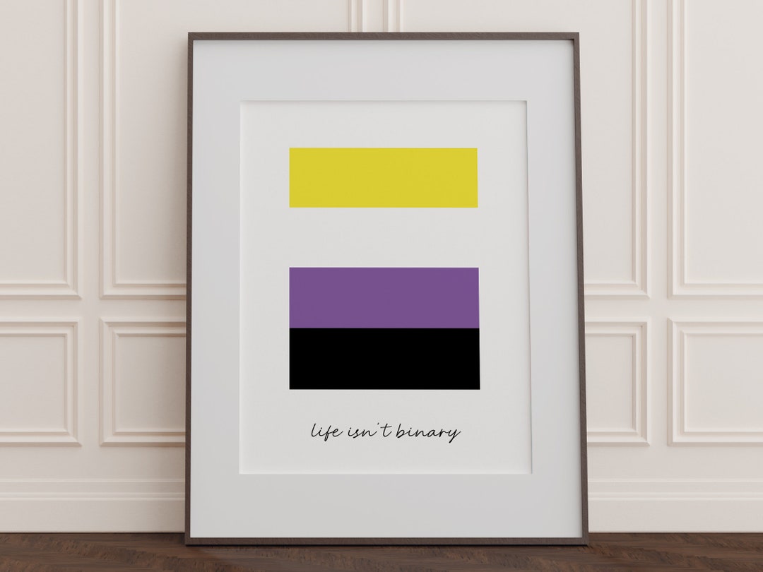 Non Binary Pride Rainbow Flag Quote Print, LGBTQIA, Unframed Print ...