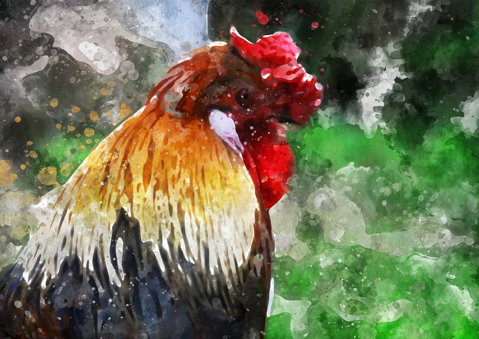 Chicken Wall Art Watercolour Print Illustration A4 | Etsy