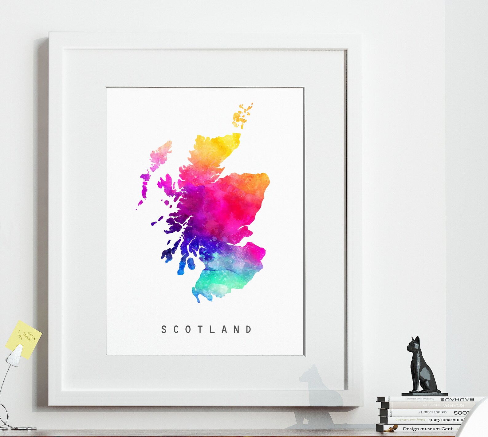Watercolour SCOTLAND Rainbow Map Print UNFRAMED A4 Modern | Etsy