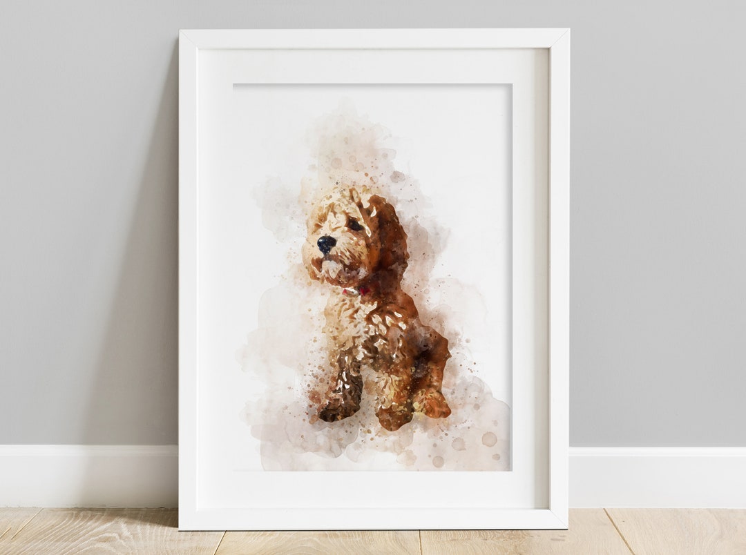 Cockapoo Dog Wall Art, Watercolour Print, Illustration, A4, *UNFRAMED ...