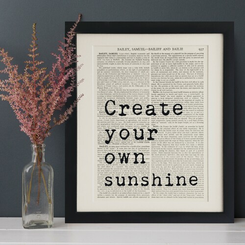 ART PRINT on Old Antique Book Page Be Yourself Quote Oscar - Etsy