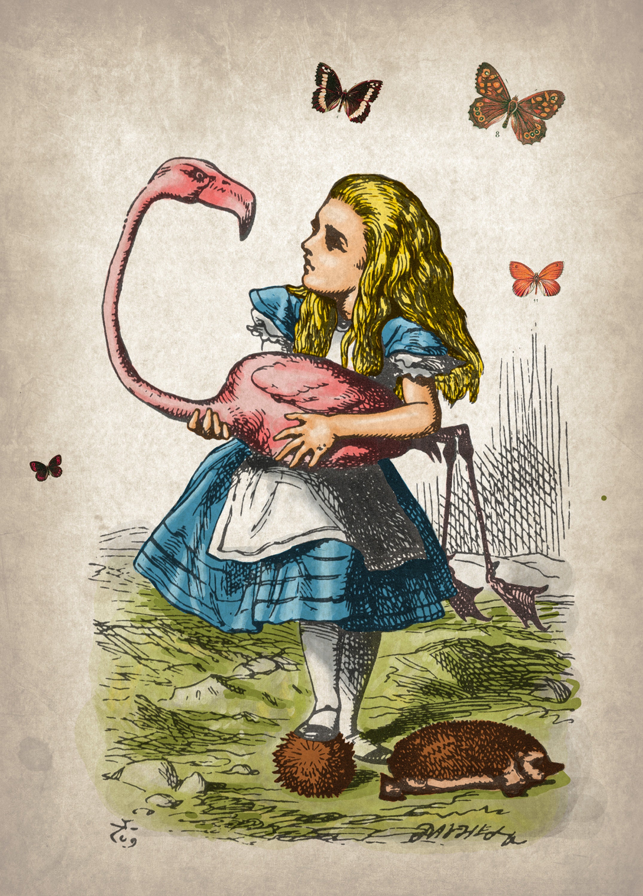 SET OF 4 Alice in Wonderland Vintage Style Prints, 5"x7" *UNFRAMED* Fab ...
