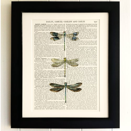 ART PRINT on Old Antique Book Page Bird in Short Tree - Etsy