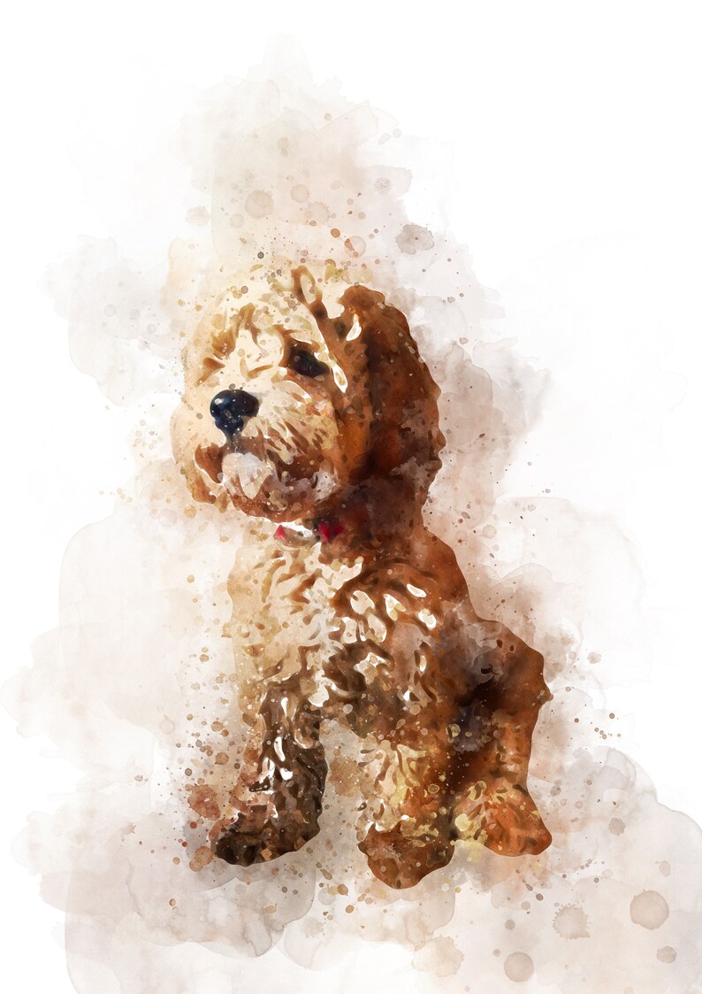Cockapoo Dog Wall Art Watercolour Print Illustration A4 - Etsy UK