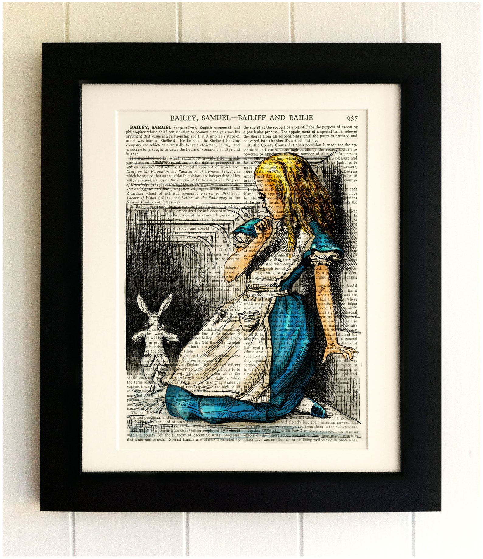 Set of 6 Art Prints on Old Antique Book Page Alice in - Etsy UK