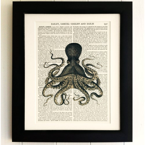 ART PRINT on Old Antique Book Page Bumble Bee Insect - Etsy