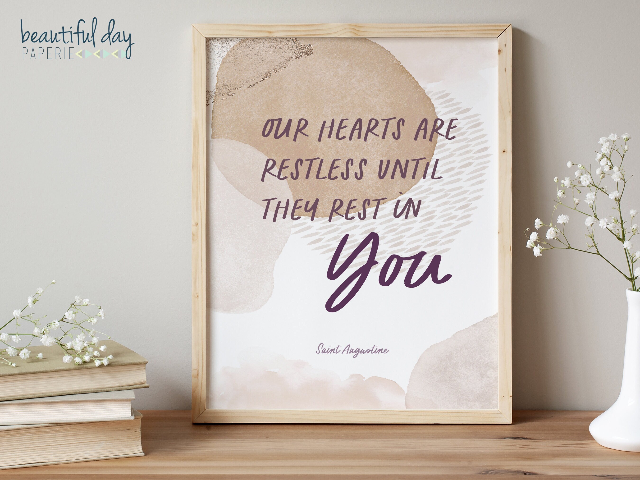 Our Hearts Are Restless Until They Rest in You St. Augustine - Etsy