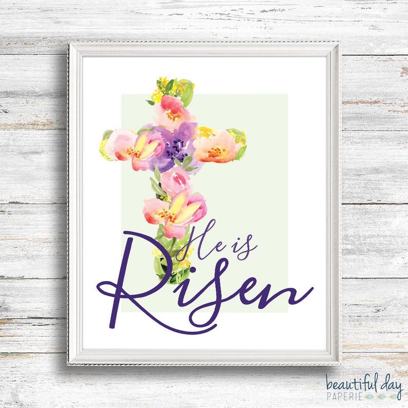 He is Risen Printable Easter Printable He is Risen Easter - Etsy