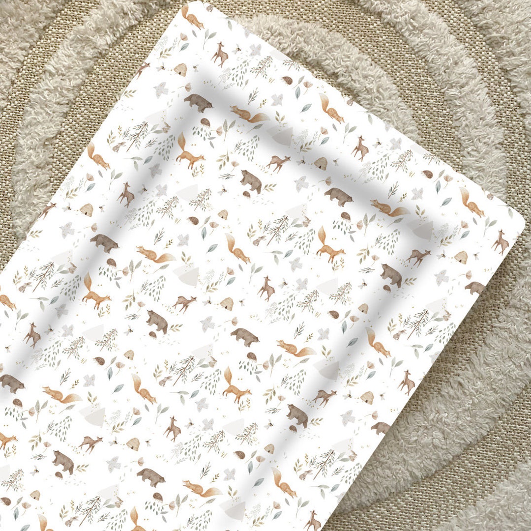 Woodland Animals Baby Changing Mat // Unisex Flat Changing Pad ...