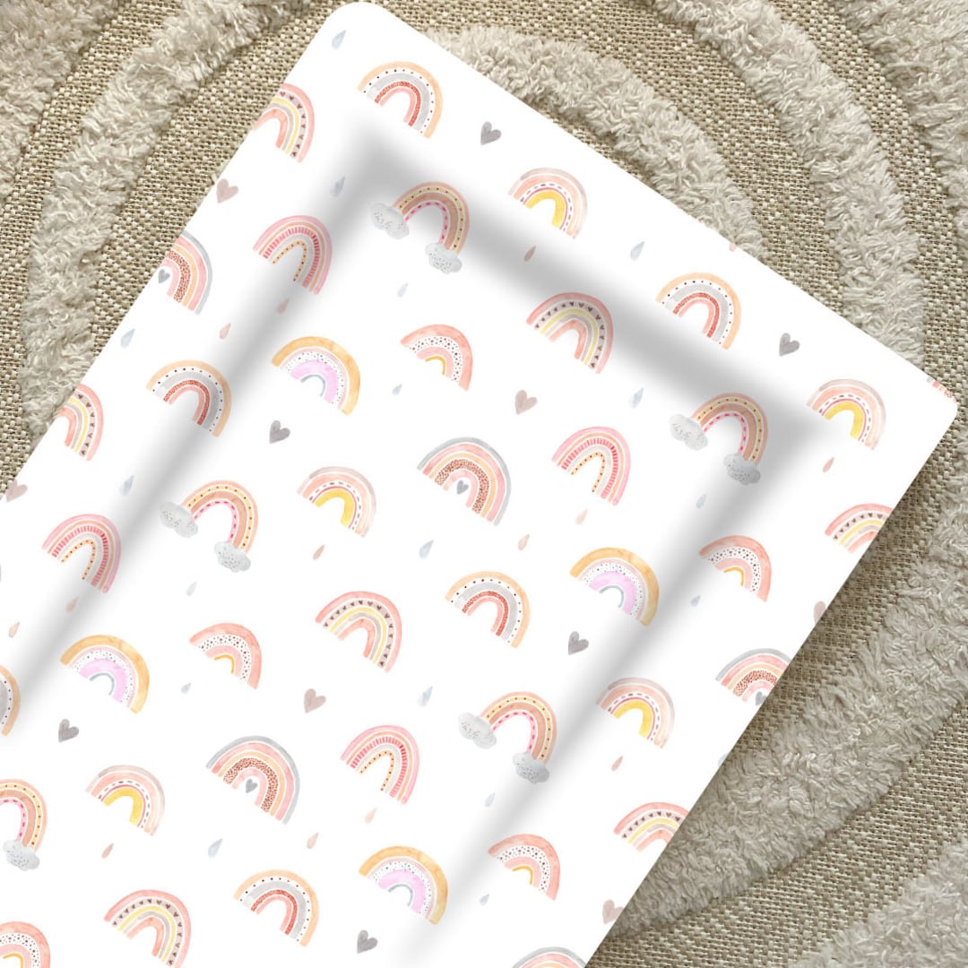 Rainbow Baby Changing Mat // Flat Changing Pad // Baby Girl Changing ...
