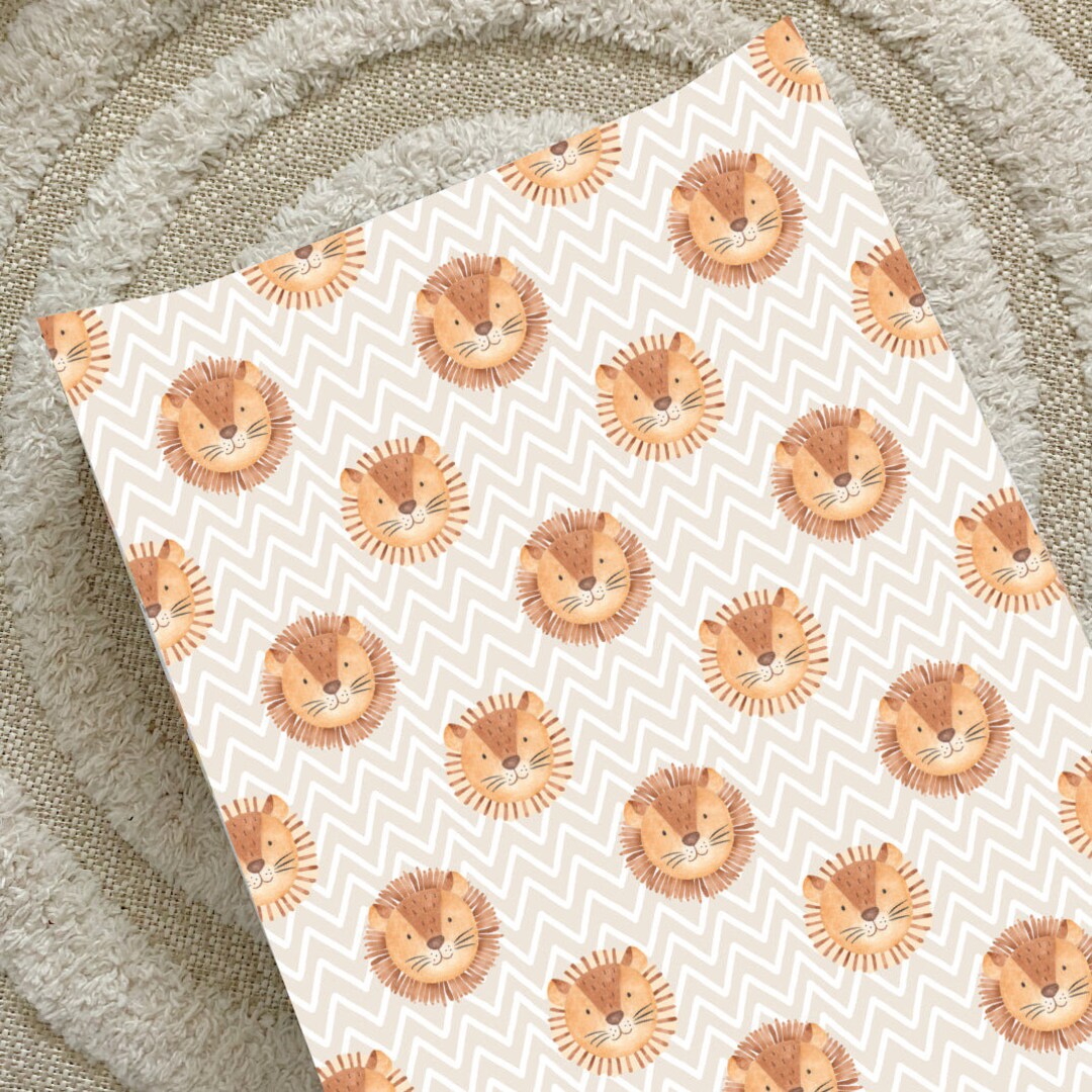 Lion Wedge Changing Mat | Safari Nursery Changing Mat | Anti Roll Baby ...