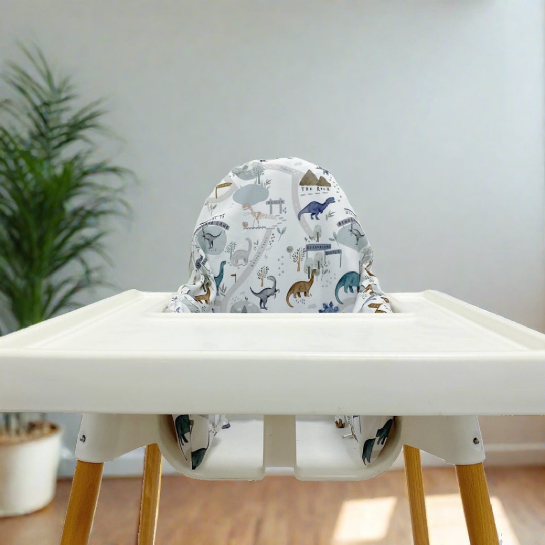 Wipeable Dinosaur Ikea Highchair Cushion Cover - Dinosaur Land, 100% ...