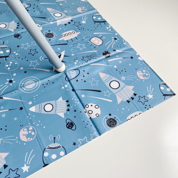 Large Splash Mat // Highchair Messy Mat // Space Print | Etsy