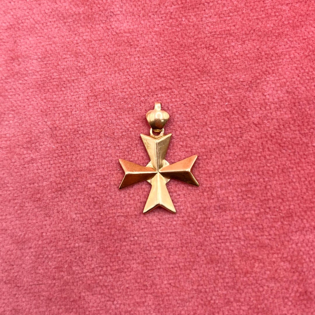 Gold Maltese Cross Pendant 14k - Etsy