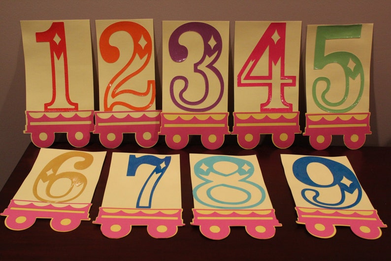 Carnival/circus Train Table Numbers With FREE Ticket Table Confetti ...
