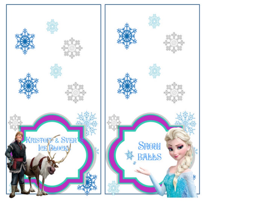 Frozen Food Cards- Downloadable Pdf File - Etsy