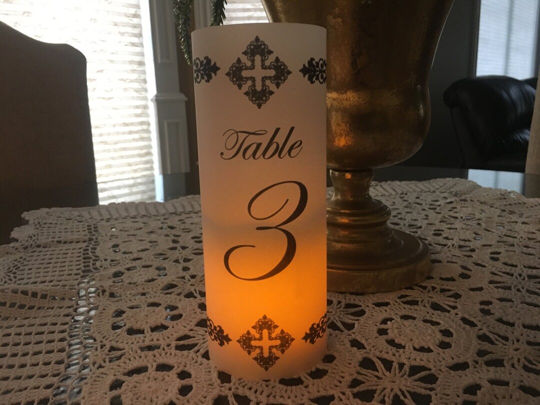 Luminary/lantern Table Numbers 1-10 CROSS SWIRLS Design PDF File - Etsy