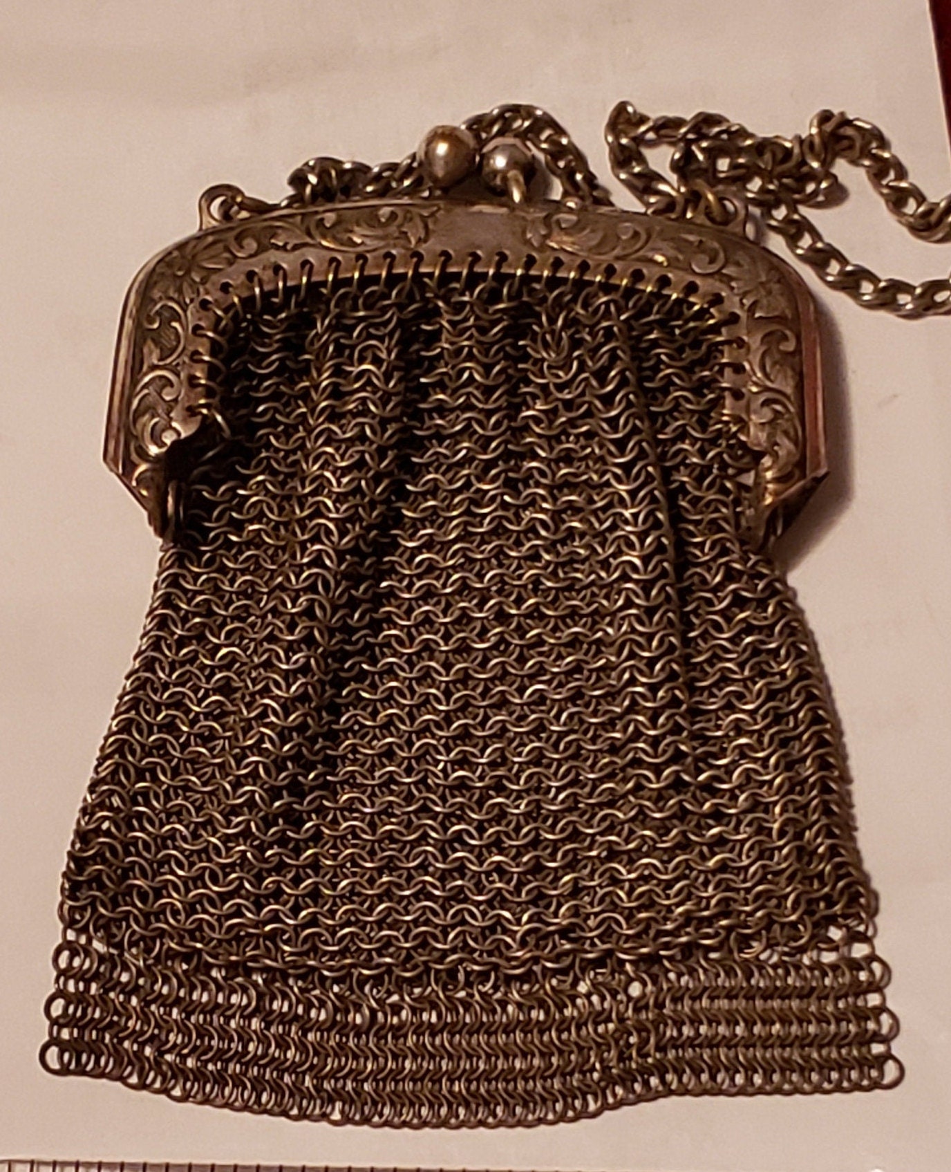 Silver, Small, Victorian Mesh Chain Handbag, 1890's Mesh Handbag, Item ...