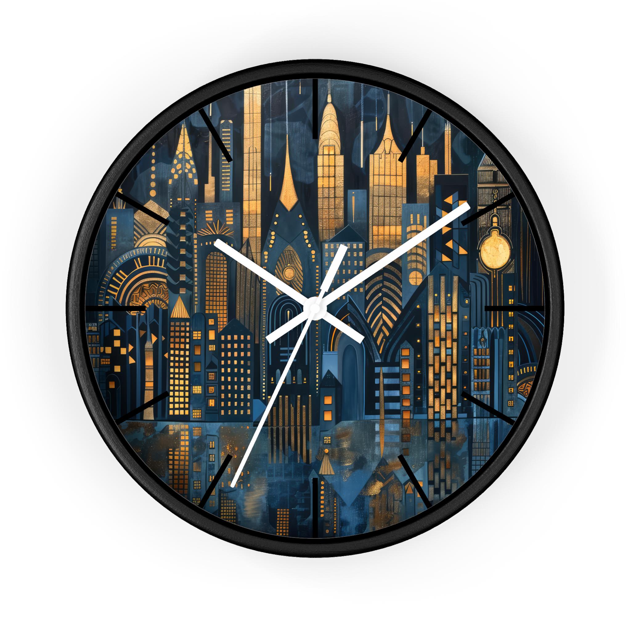 Art Deco City Wall Clock, Paris Clock, Item 3106, Contemporary Art Deco ...