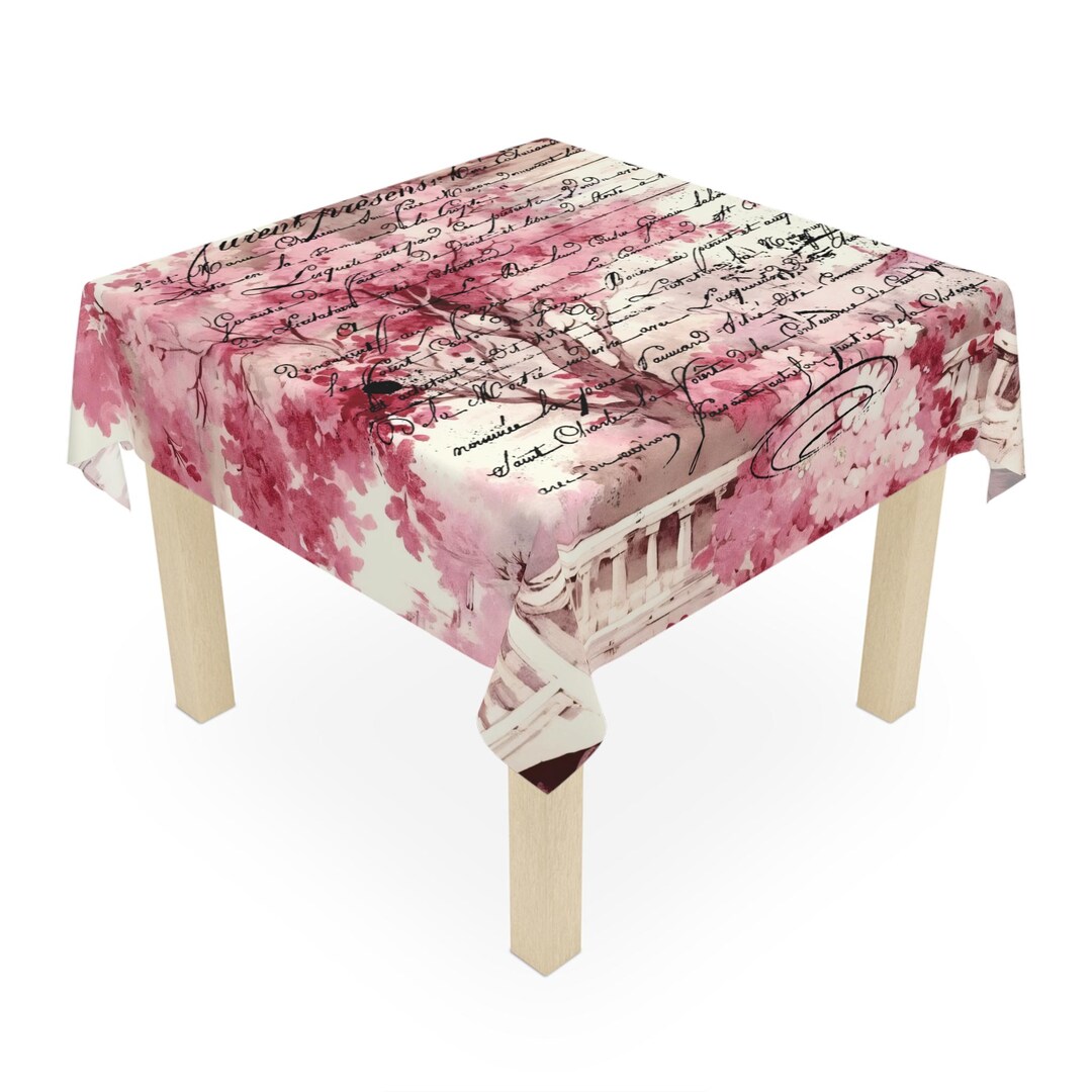 Red and White Toile, Letter Overlay on Tablecloth, Red Woodland Scene ...