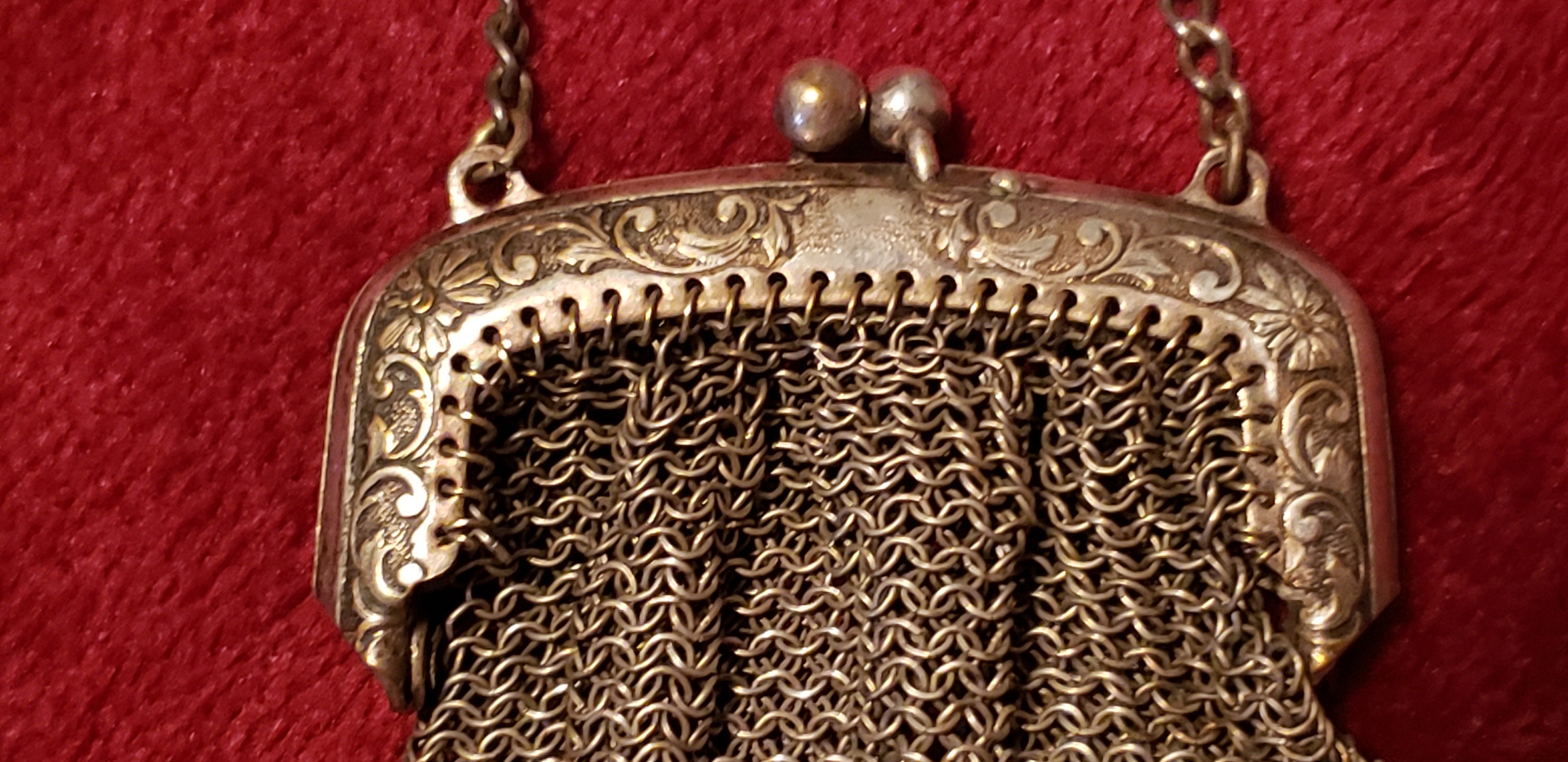 Silver, Small, Victorian Mesh Chain Handbag, 1890's Mesh Handbag, Item ...