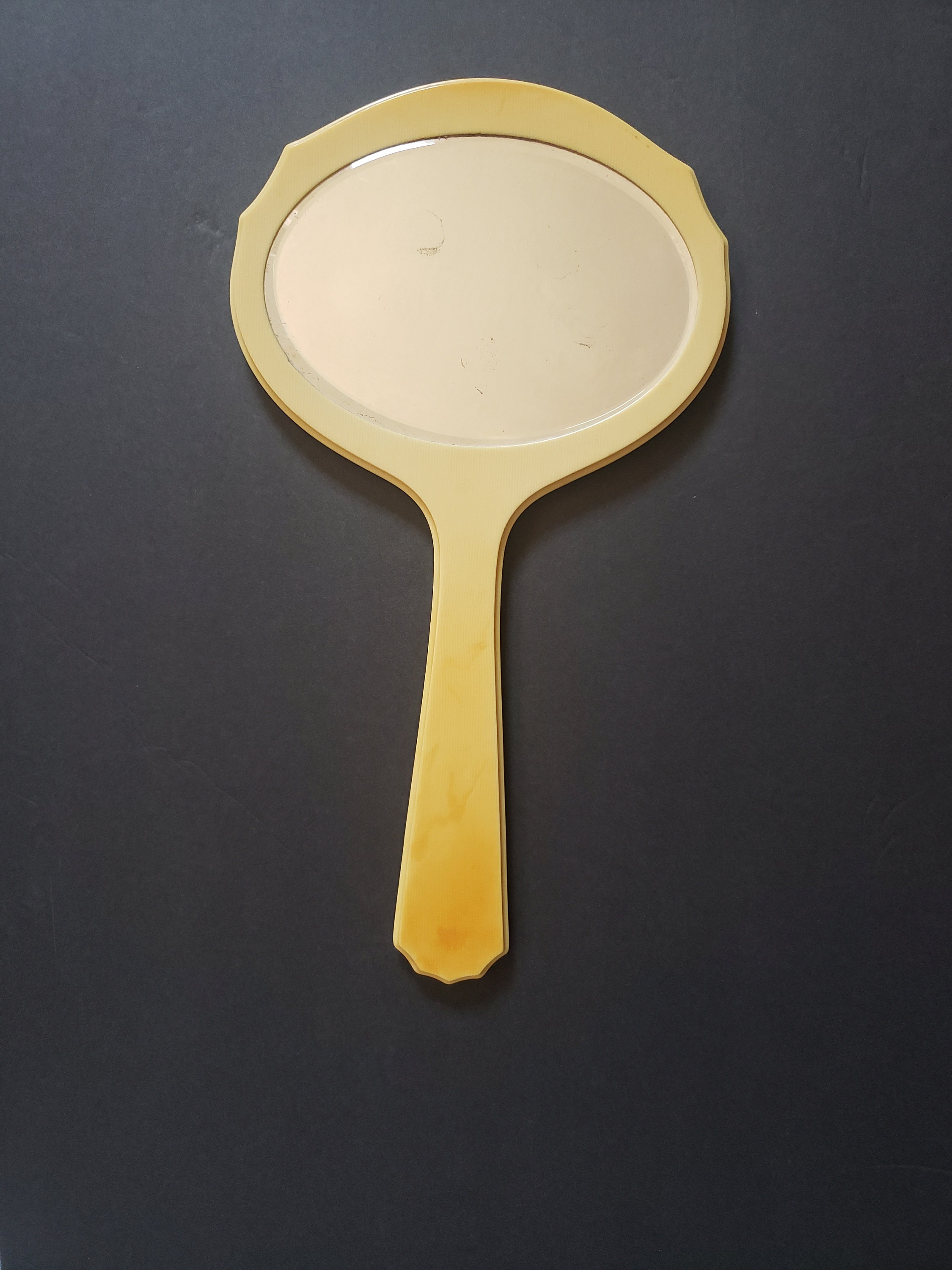 Antique Pyralin Bakelite Large Hand Beveled Mirror, 1900 to 1930's ...