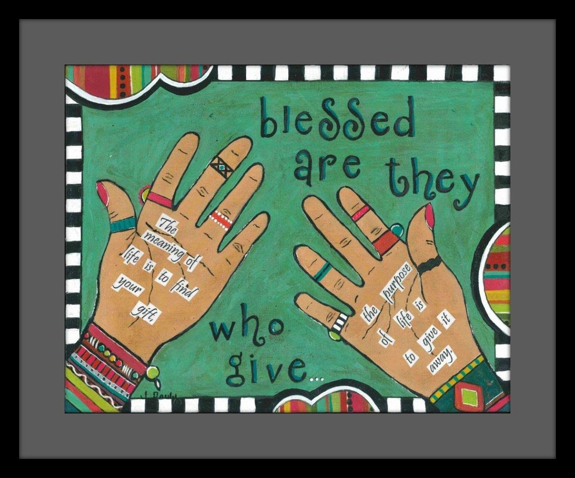 Blessed Home Decor Hand Art Inspirational Art Blessed Are - Etsy