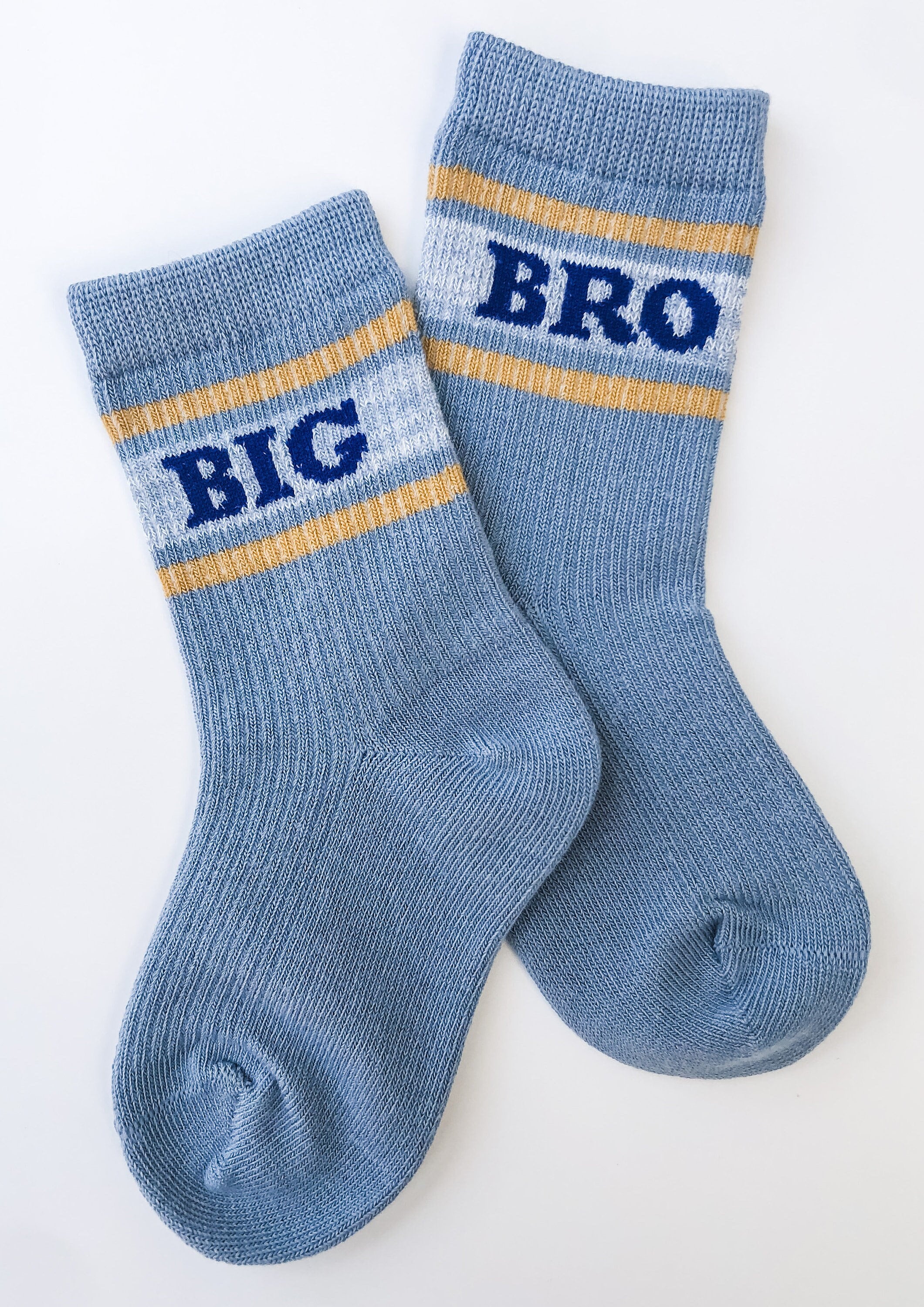 Big Brother New Sibling BIG BRO Toddler Child Socks Blue Yellow Cotton ...