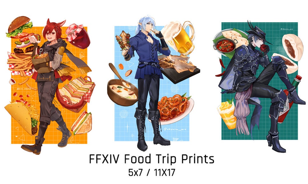 FFXIV Food Trip Prints L 5x7 L 11x17 - Etsy