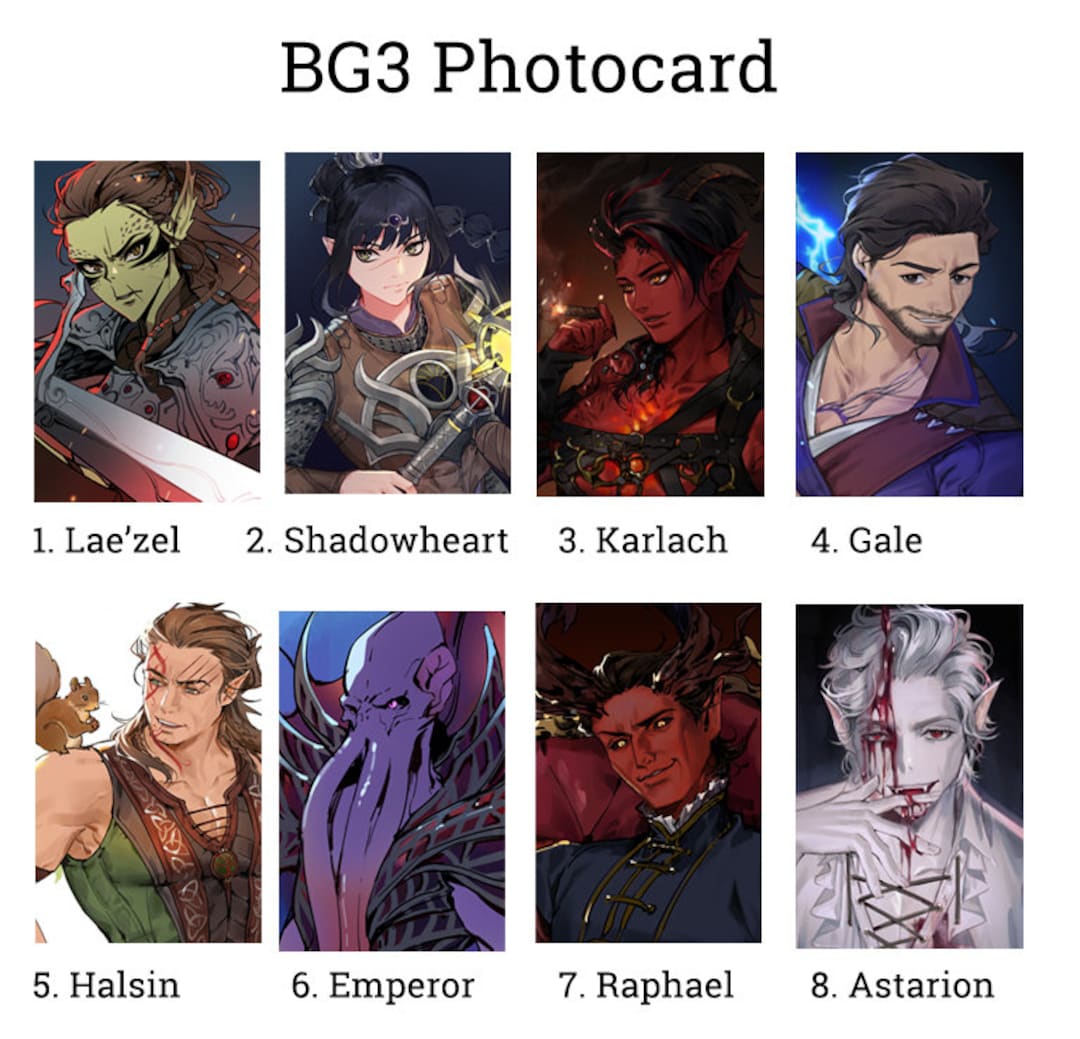 BG3 Photocard - Etsy