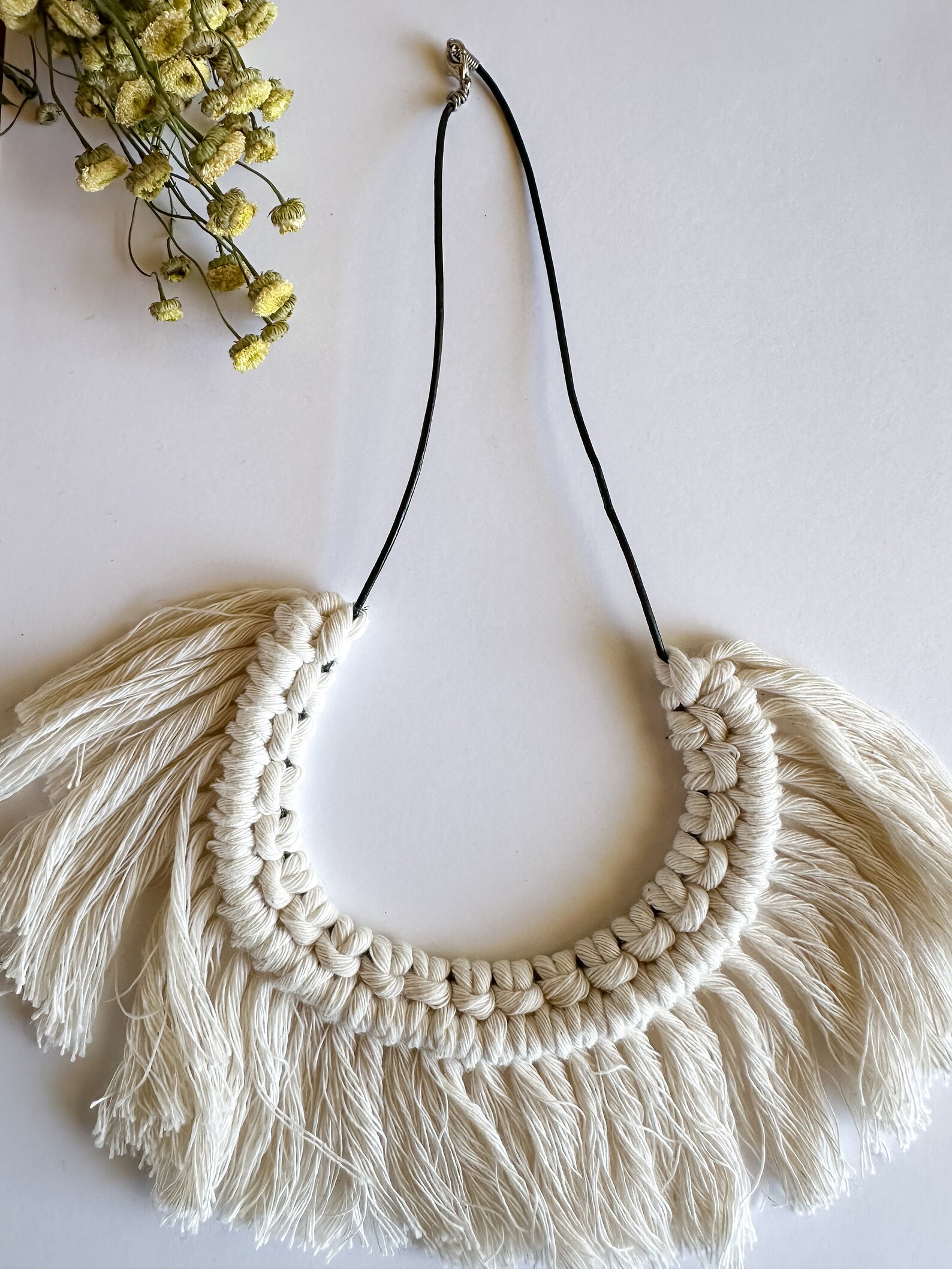 Boho Macrame Necklace - Etsy