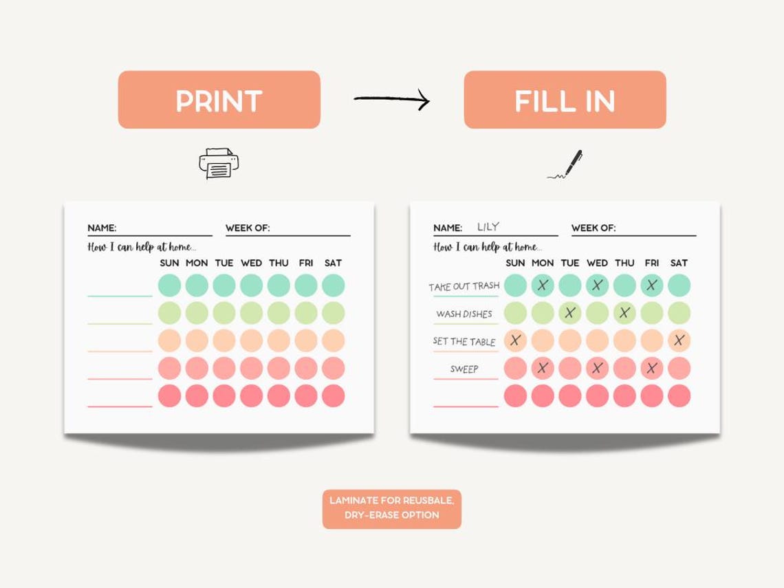 How I Can Help at Home - Chore Chart (printable) - Etsy