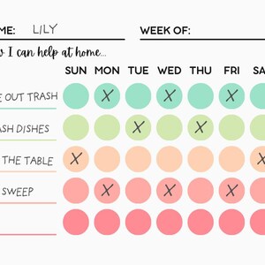 How I Can Help at Home - Chore Chart (printable) - Etsy