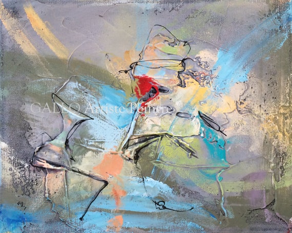Wall Art Acrylic on Canvas Gallo Painter Unframed. Abstract Painting ...