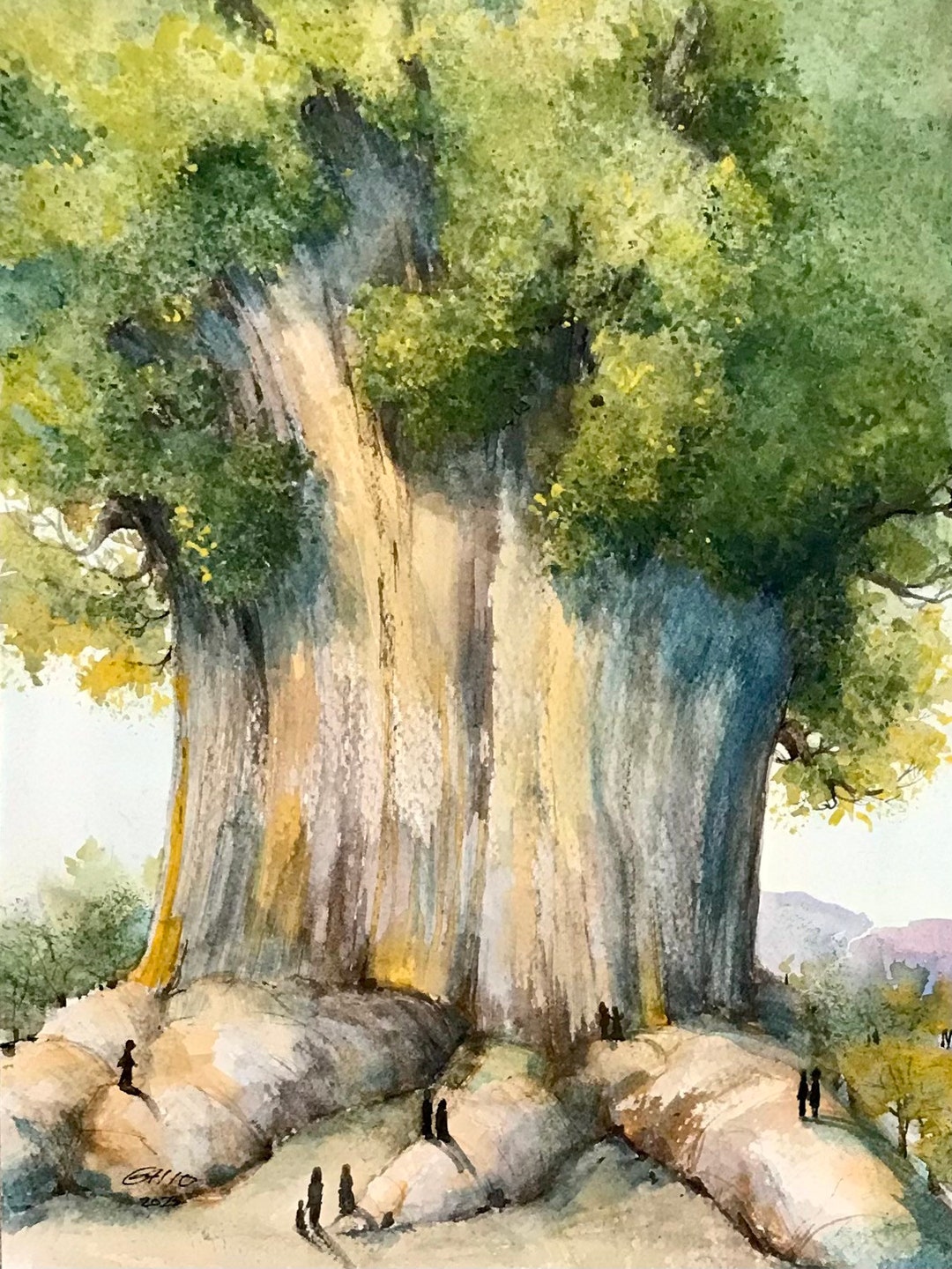 Tree of Life, 9 X 12, Landscape, Watercolor on Arches Paper, Original ...