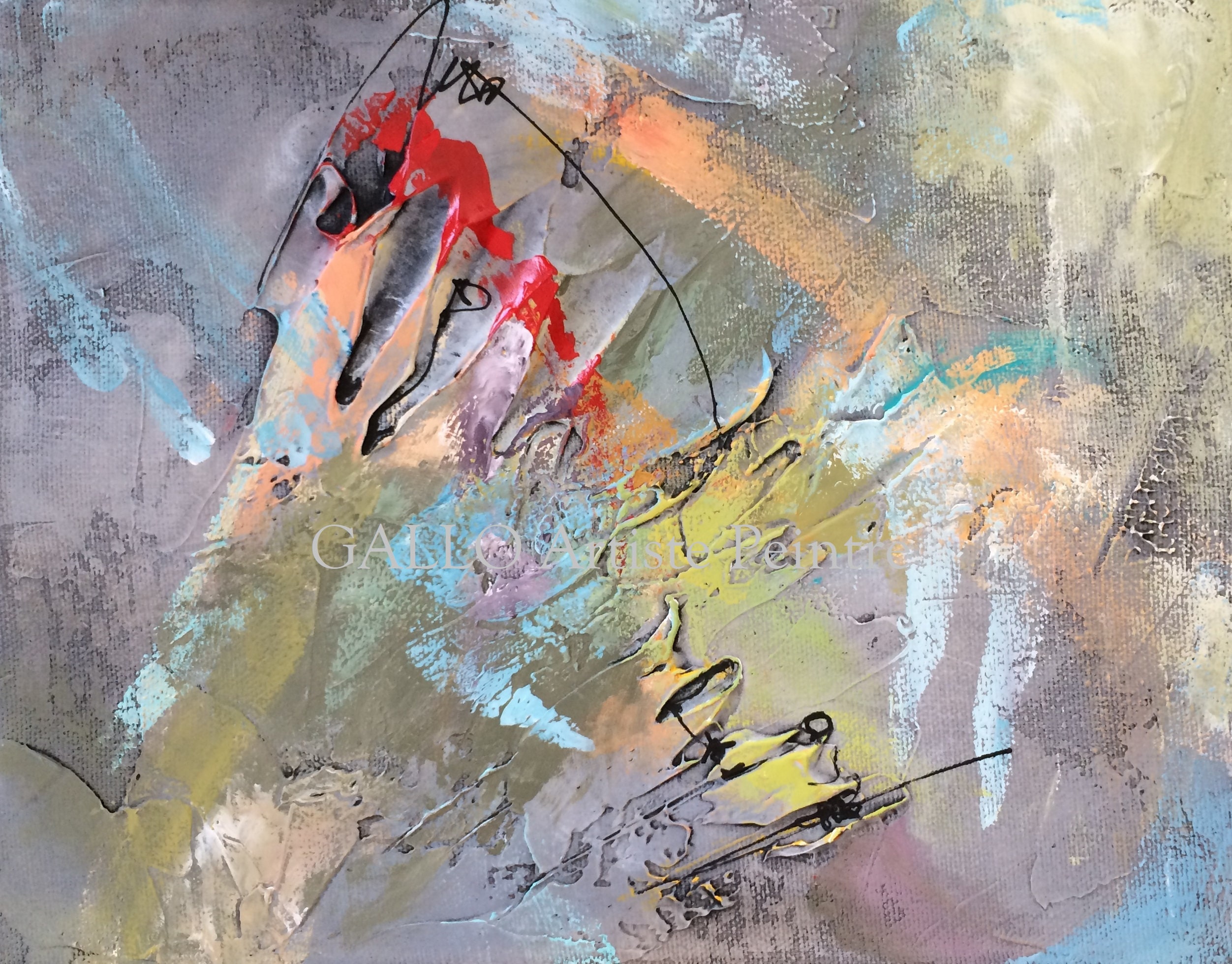 Wall Art Acrylic on Canvas Gallo Painter Unframed. Abstract Painting ...