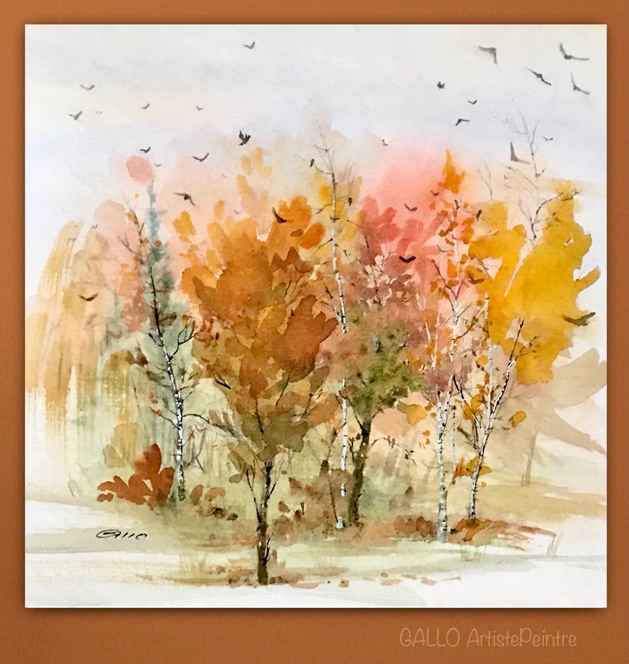 The Birds Are Partying, 8 X 8, 20x20cm Watercolor on Cotton Paper ...