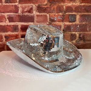 Disco Cowboy Hat Disco Ball Hat Bachelorette Hat Mirror - Etsy