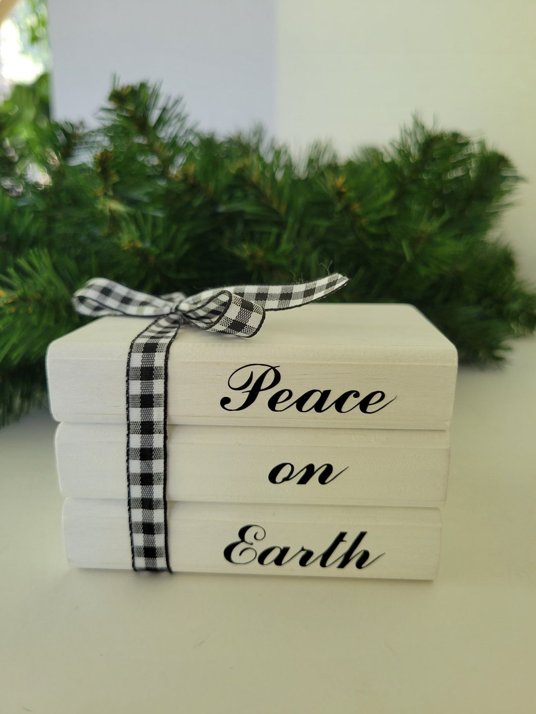 Peace on Earth Mini Book Stack, Christmas Tier Tray Decor - Etsy