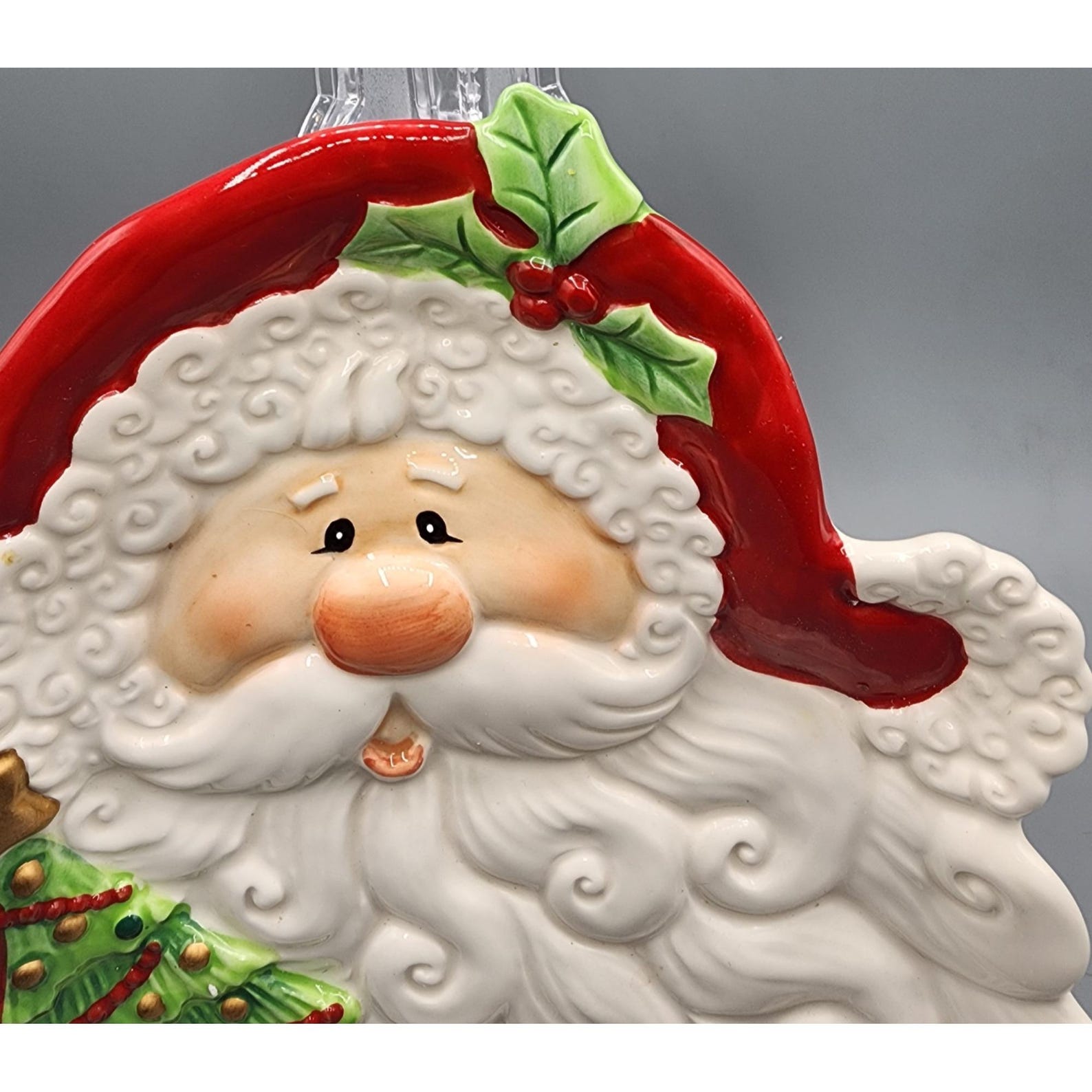 Fitz & Floyd Essential “merry Christmas” Santa Holiday Ceramic Serving ...