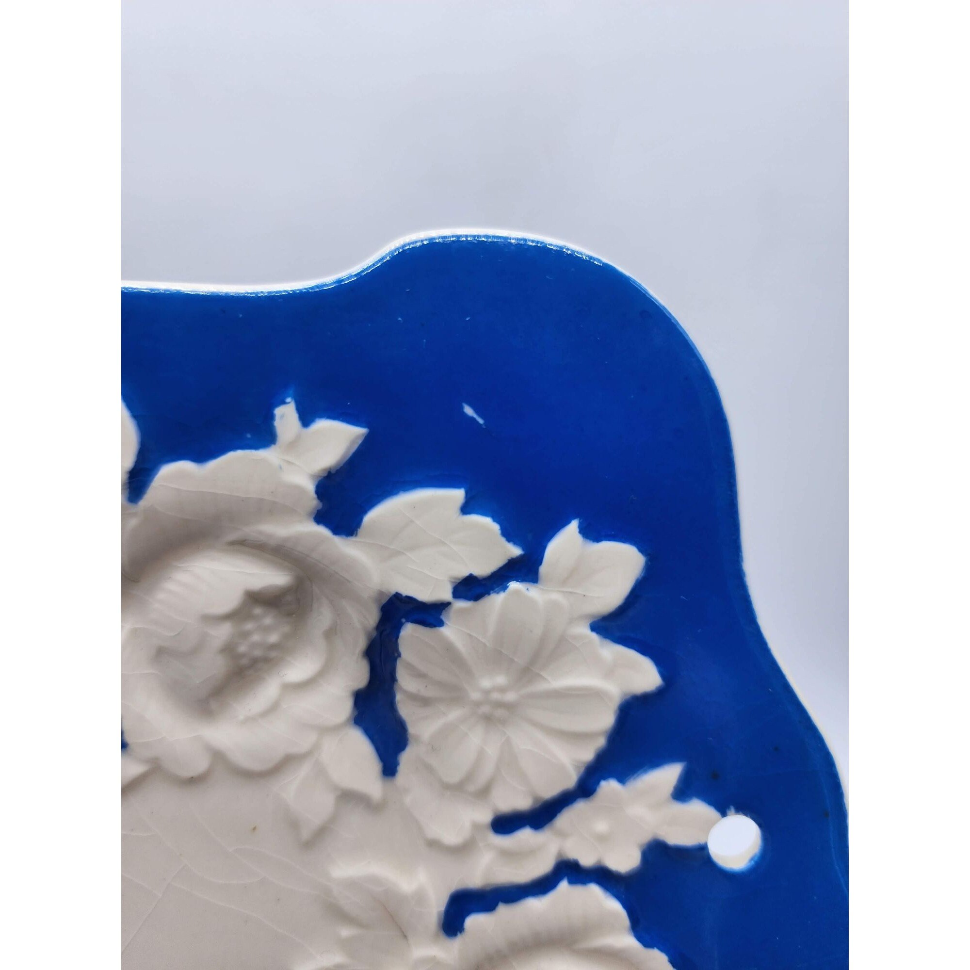 Antique RARE Japan Noritake Morimura Blue White Raised Rose Porcelain ...