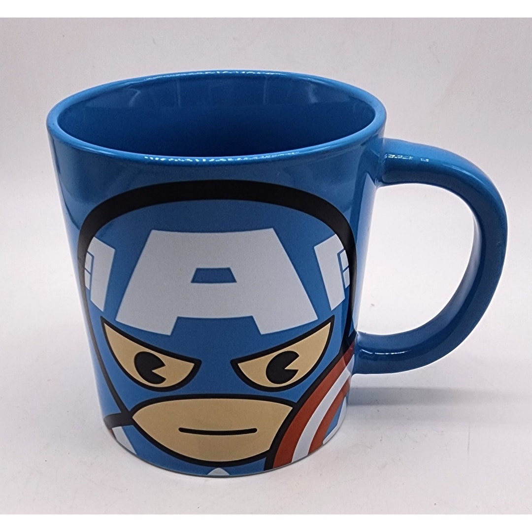 Miniso Marvel Stoneware Comics Blue & Red Captain America 13 Oz Coffee ...