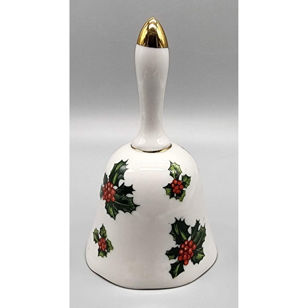 Vintage Lefton China Made in Japan Porcelain Christmas Holly Gold Trim ...